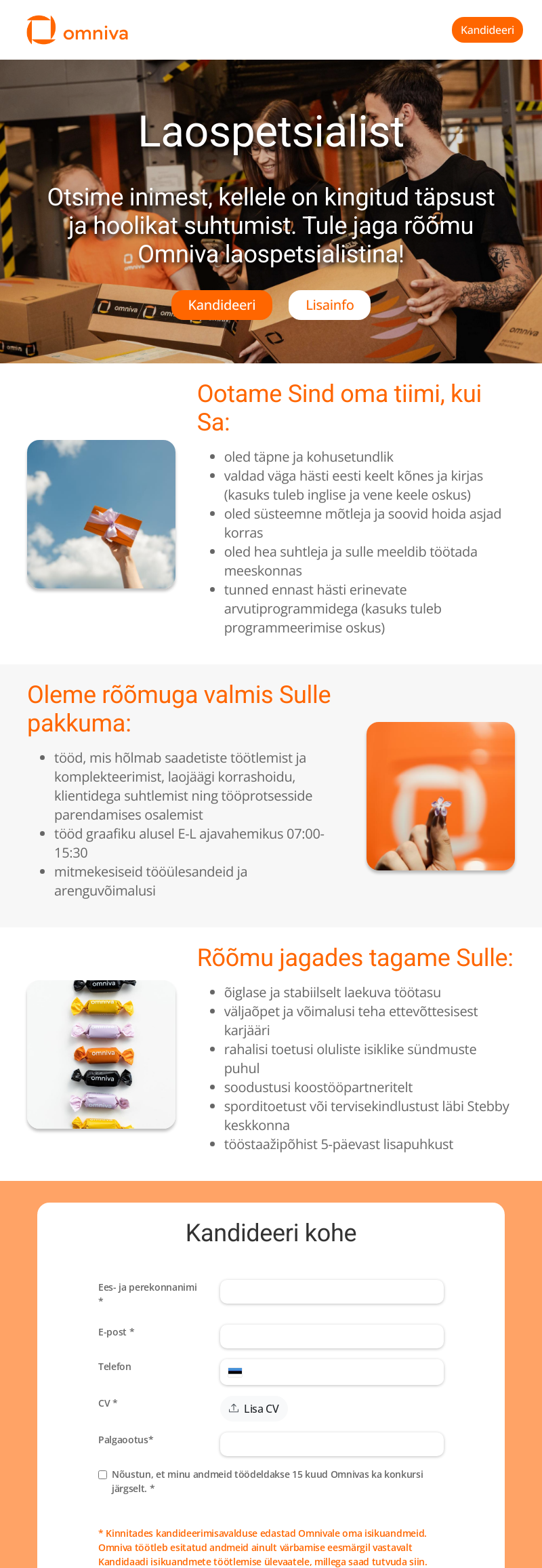 Laospetsialist, OMNIVA | CV.ee
