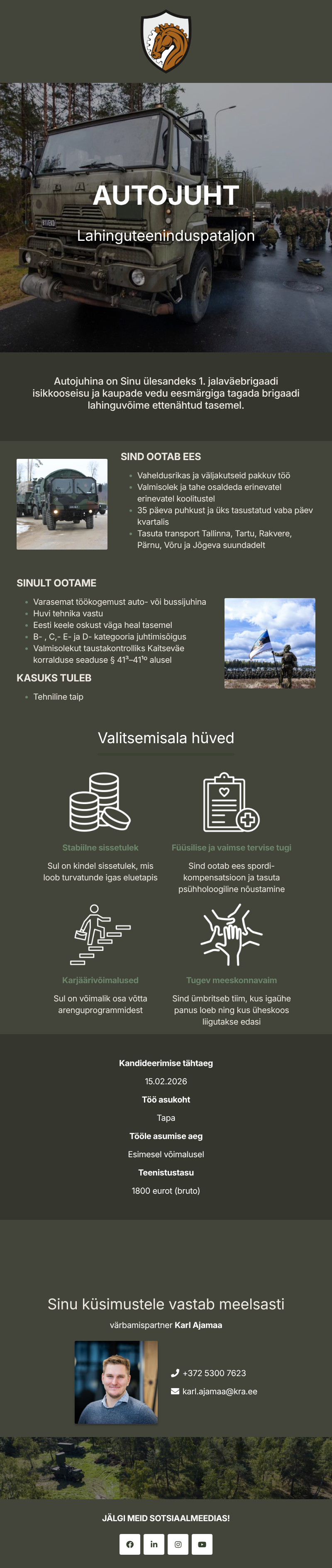 Autojuht, Kaitseressursside Amet | CV.ee