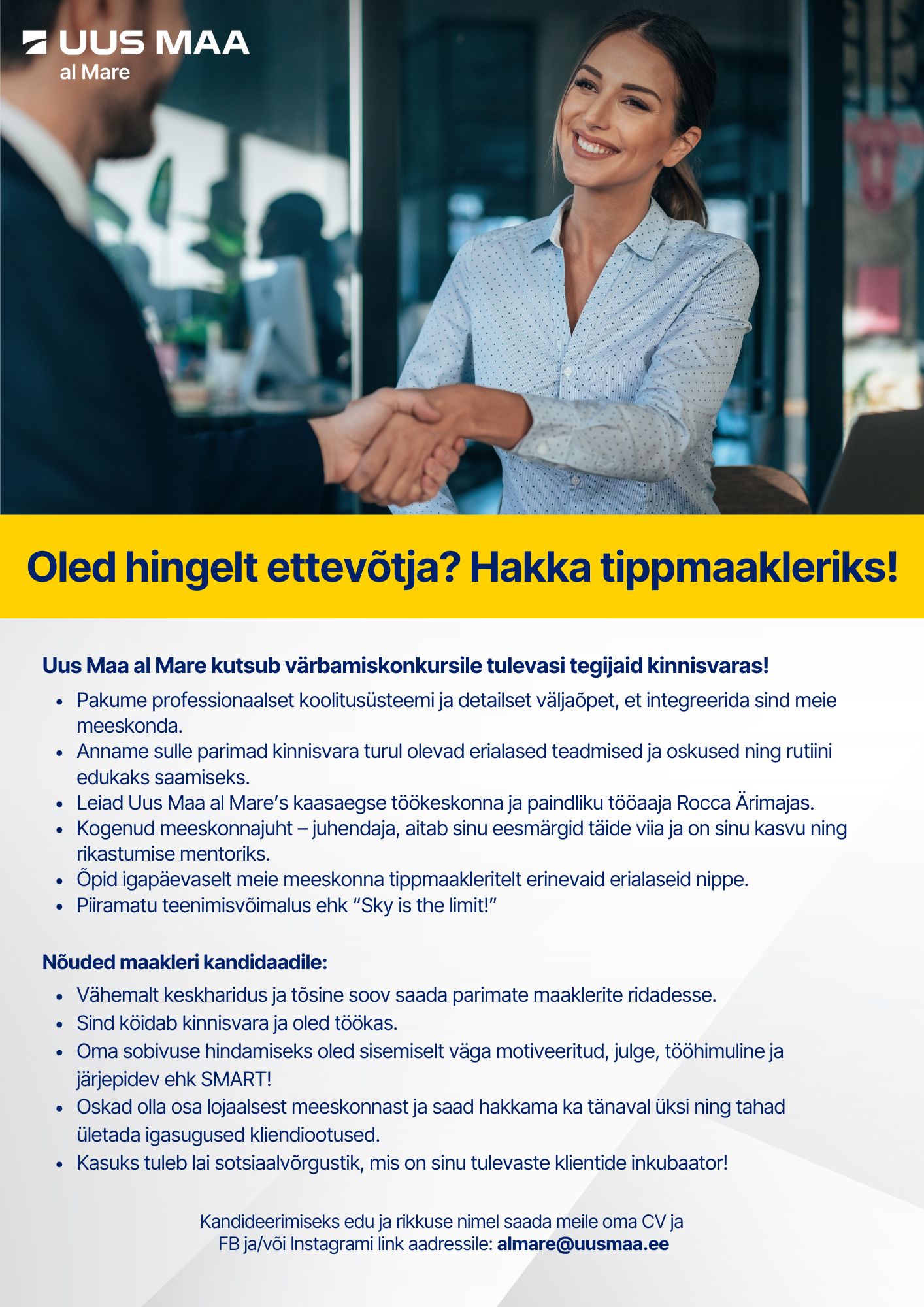 Kinnisvaramaakler, Uus Maa al Mare OÜ | CV.ee